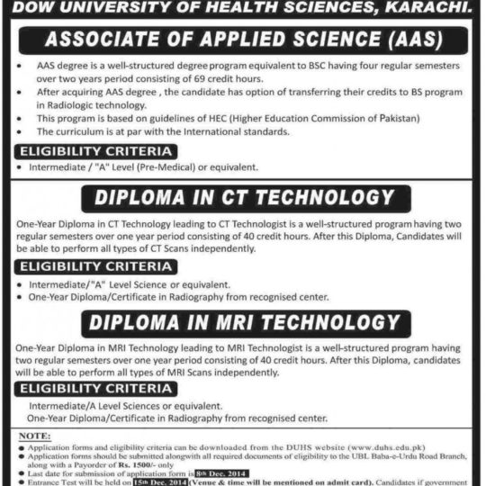 Diploma in MRI Technology Archives - StudyPK