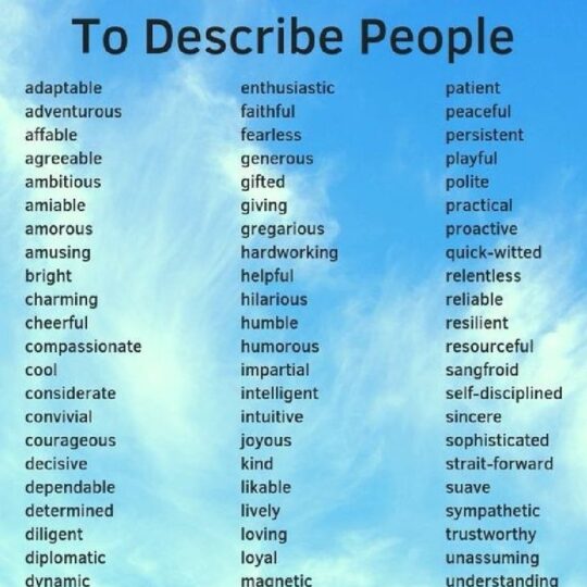 Positive Words That Describe People