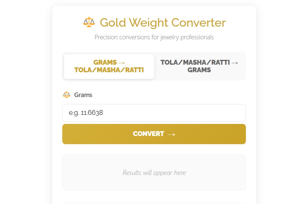 Gold Weight Converter | Accurate Jewelry Conversions - StudyPK